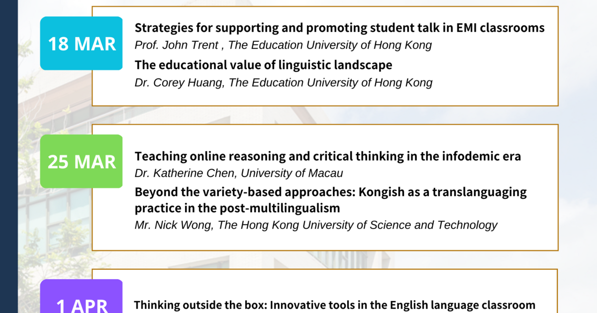 Public Lecture Series 2023 | Events | Department of English Language ...