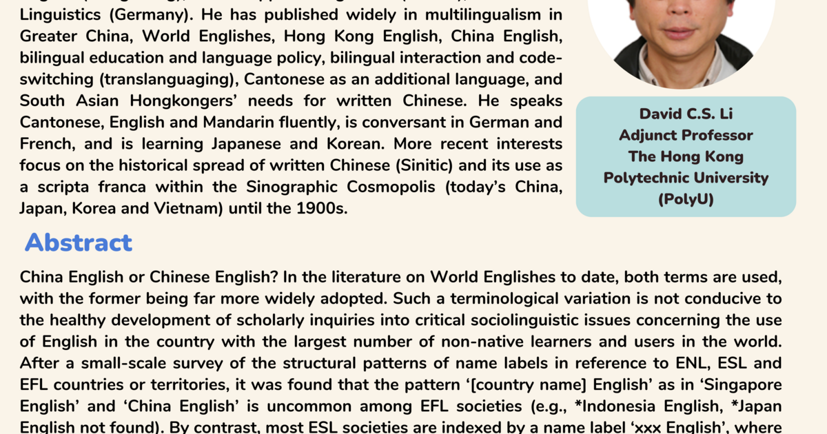 China English or Chinese English? The Coming of Age of an Indigenized ...