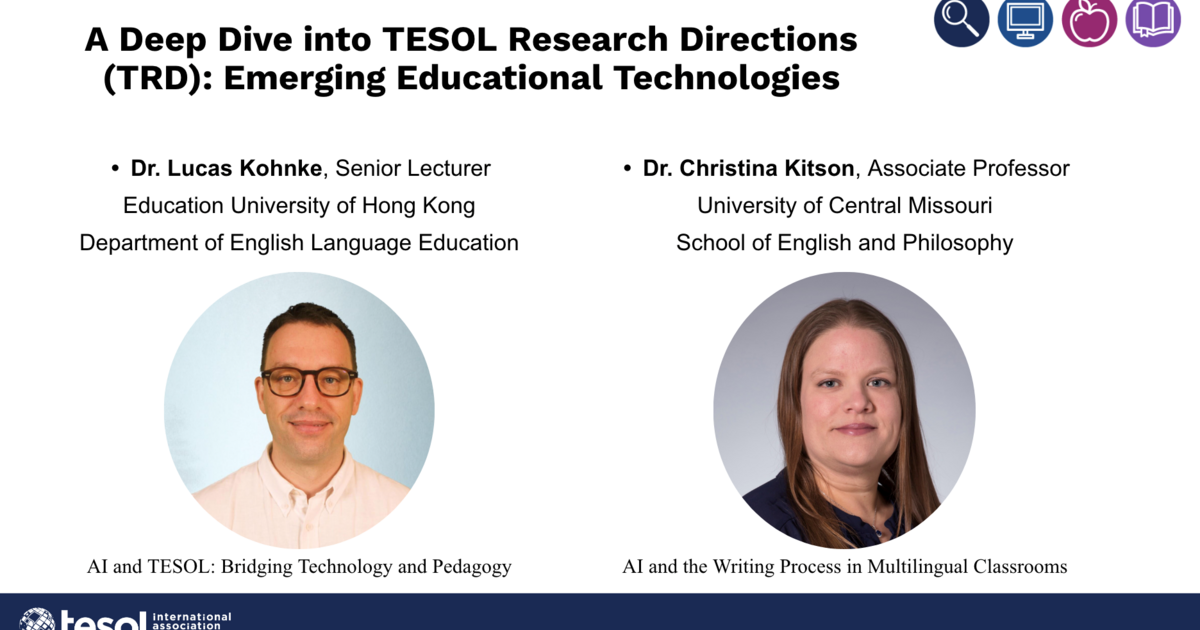 AI and TESOL: Bridging Technology and Pedagogy | Events | Department of ...