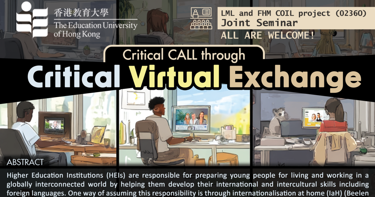 [Seminar] Critical CALL through Critical Virtual Exchange | Department ...