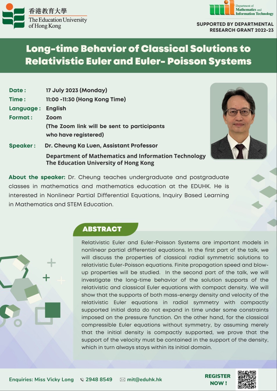 活动 - Department of Mathematics and Information Technology