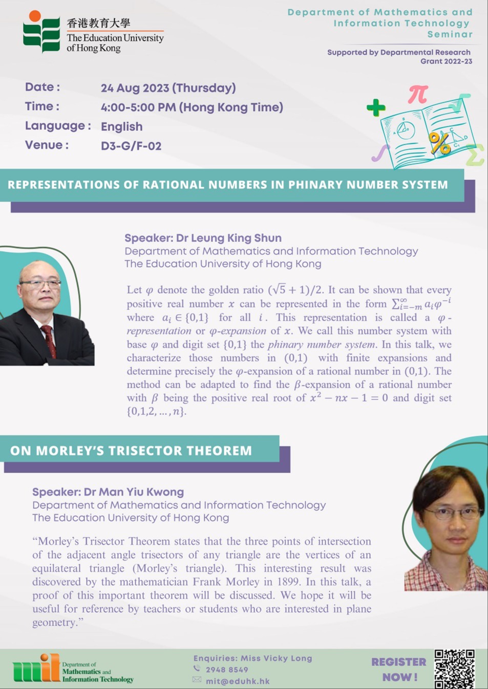 Events - Department of Mathematics and Information Technology