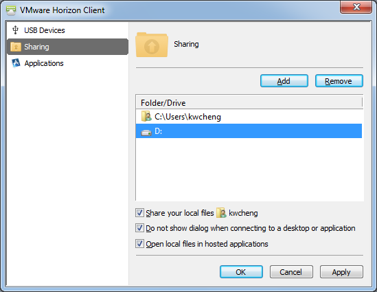FAQ: How to access my local drives on Horizon Workspace? | OCIO