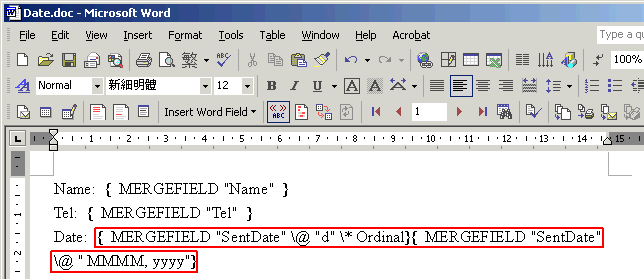 FAQ How To Add Ordinal Date Field When Doing Mail Merge OCIO