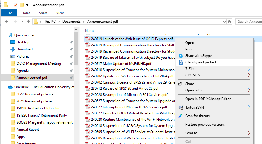 Microsoft Purview Information Protection (MIP) (For Staff) | OCIO