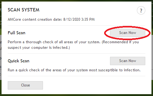 Scanning for threats using McAfee Endpoint Security | OCIO